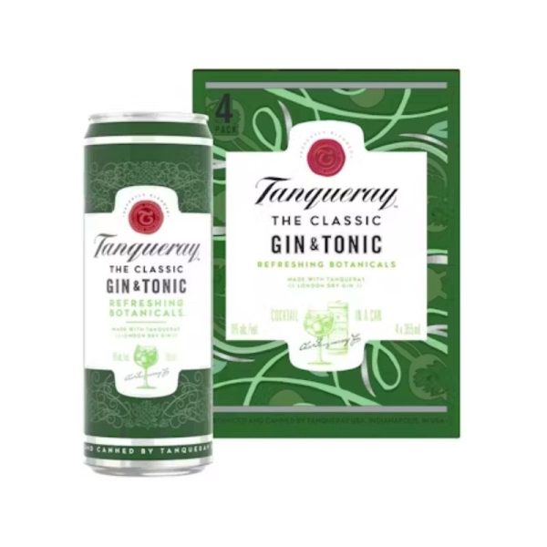 TANQUERAY Cocktail Gin & Tonic 4 Pack Cans - Crown Wine and Spirits